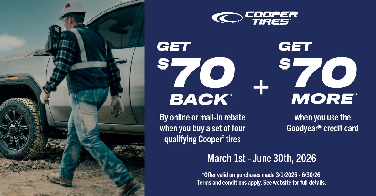 Dakota Glass and Alignment - National Tire Rebates - Cooper